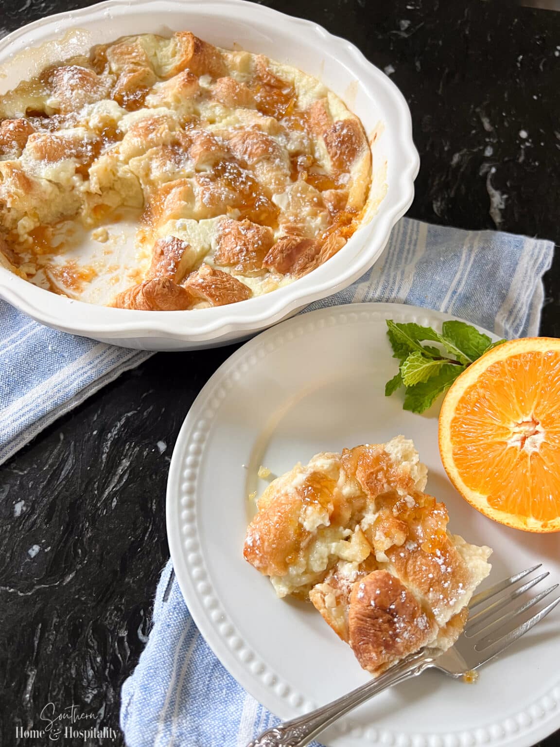 Orange Croissant Breakfast Bake with Cream Cheese and Marmalade