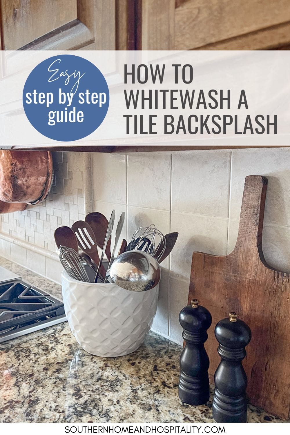 How I Whitewashed My Backsplash Tile for a Budget Friendly Kitchen ...