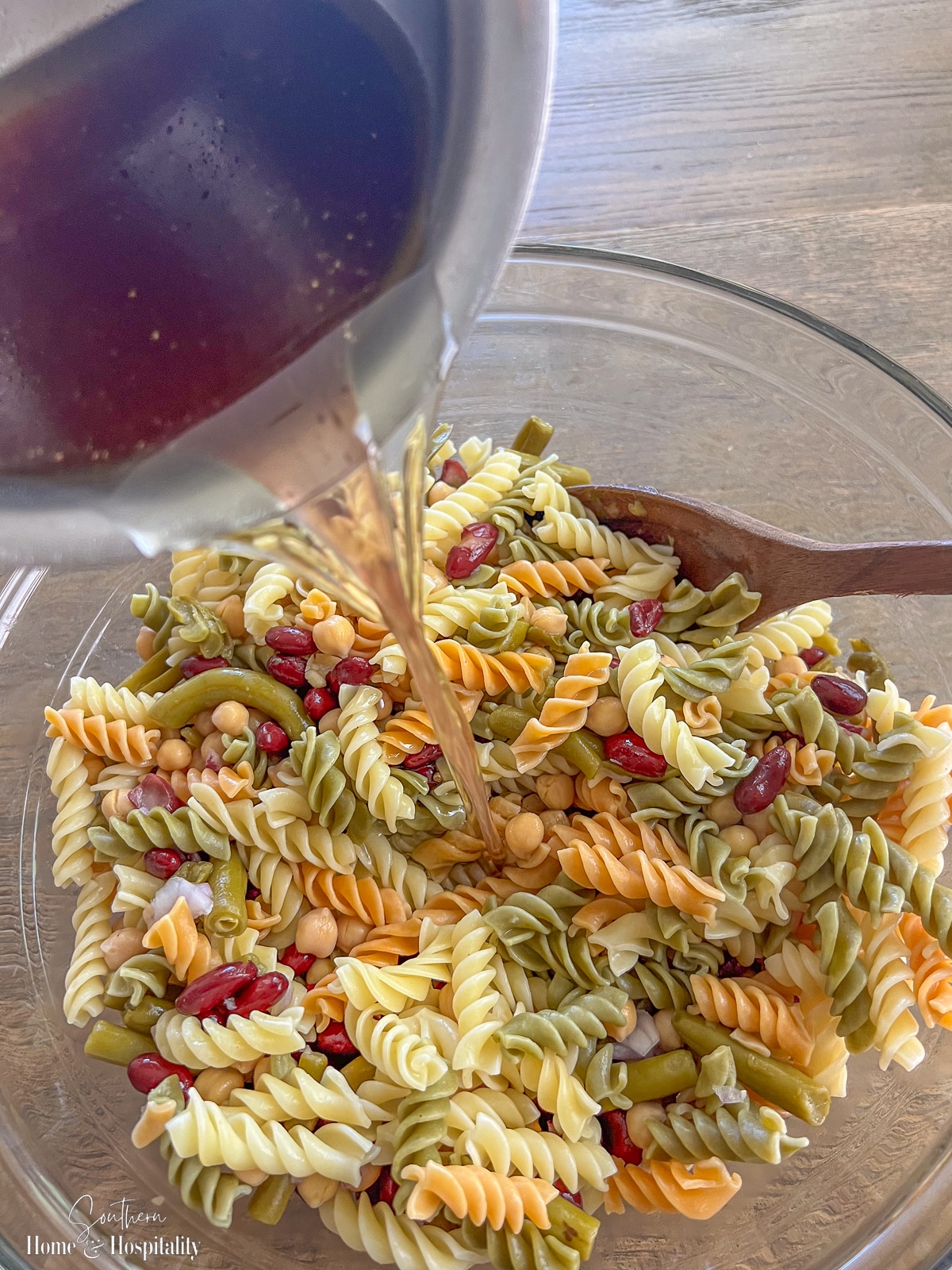 Three Bean Pasta Salad with Chicken – Easy Summer Potluck Recipe